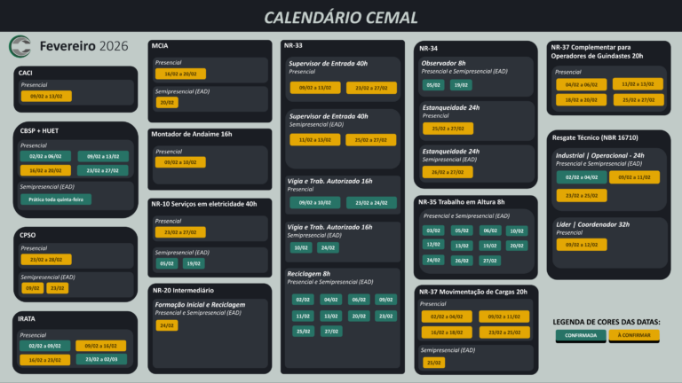 CALENDÁRIO – Cemal Treinamentos